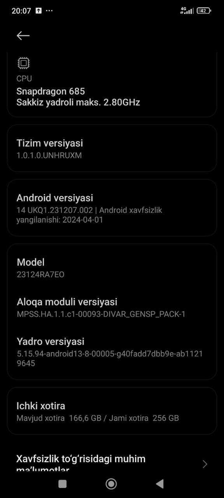 Redmi note 13   256 gbt