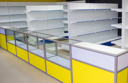 Прилавки и витрины для аптек, ювелирных магазинов