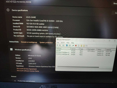 Ноутбук Asus TUF Dash F15