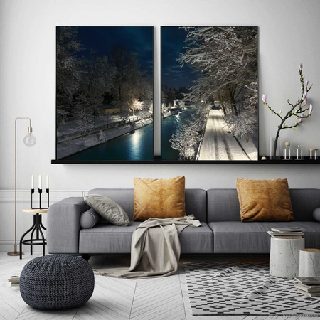 Авторская съемка серия Winter печать на холсте, покрытие лакировка