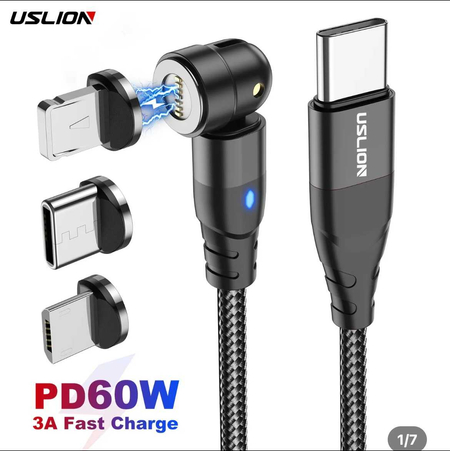 Магнитный зарядный провод/кабель (USB переходник, iPhone, Type C)