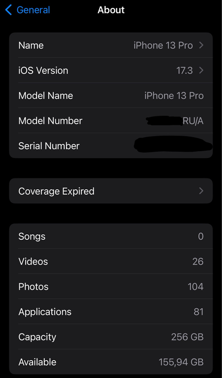 iPhone 13 Pro  256 GB • 81% • Sierra Blue 