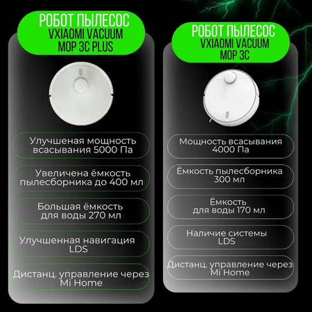 Робот-пылесос Xiaomi Mijia Mop 3C Plus CN Enhanced Edition, версия 3С