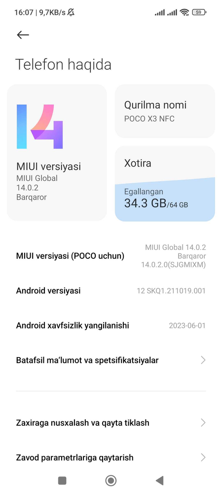 Poco x3 NFC 6+1/64