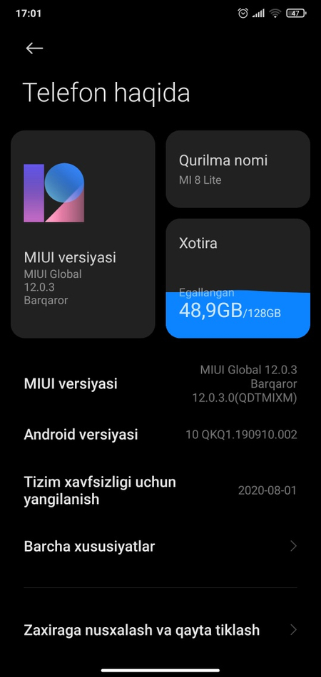 Mi 8 Lite 6/128GB