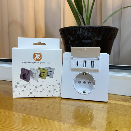 Наружная Розетка с USB, Type-C