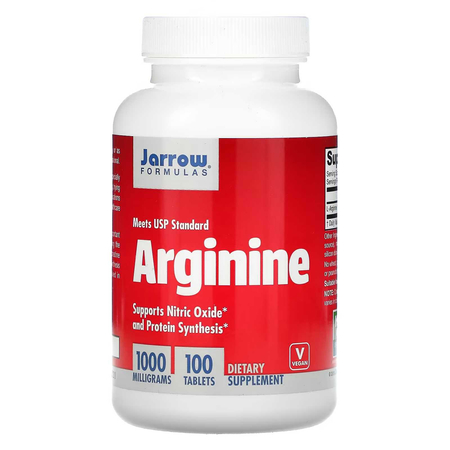 Аргинин США 1000 мг, 100 таблеток Jarrow Formulas, Arginine