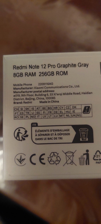 Redmi Note 12 Pro 8+6/256GB Black янгидек!