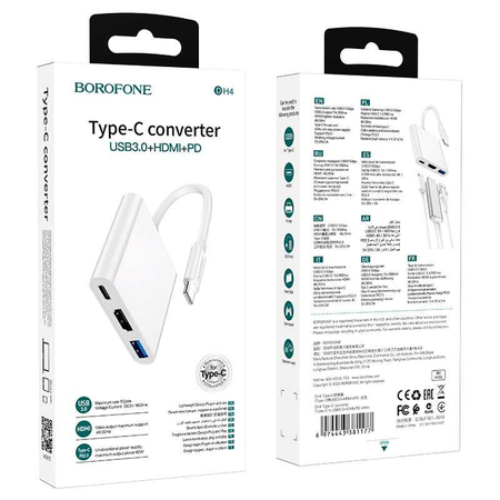 БЕСПЛАТНАЯ ДОСТАВКА!  Borofone DH4 - USB-C HUB конвертер переходник