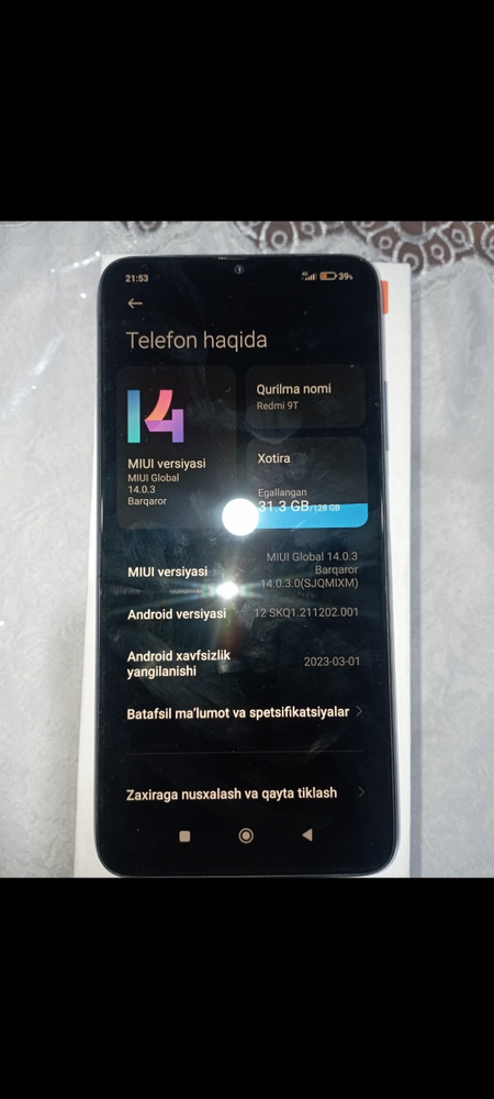 Redmi 9 T ochilmagan hammayogʻi radnoy usta koʻrmagan