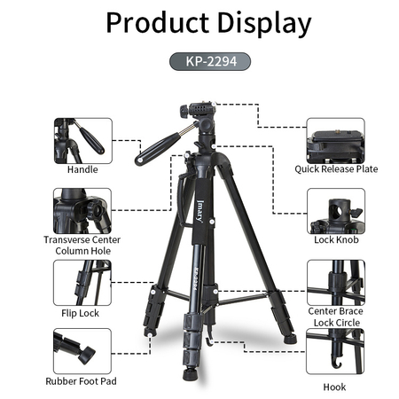 JMARY KP 2294 shtativ video kameralar uchun 1790 mm / Штатив