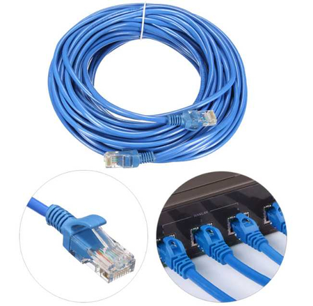 Новый сетевой кабель CAT6E - 1м (RJ-45, патч-корд)