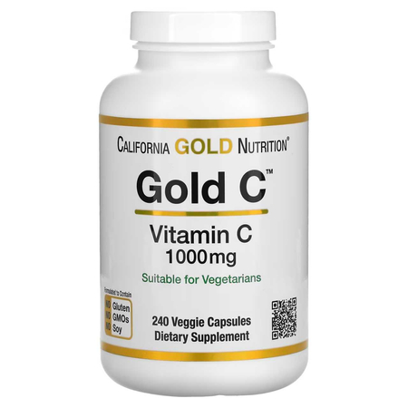 California Gold Nutrition, Gold C, витамин C, 1000 мг, 240 капсул