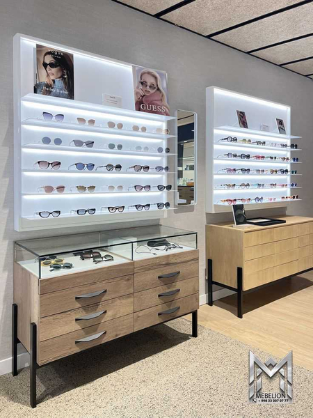 Optika do'konlari uchun Prilavka, stelaj, vitrinalar zakazga !