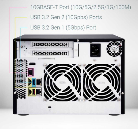 Сетевое хранилище QNAP TVS-672XT с 6 отсеками