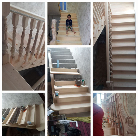 Taxta mdf shpon dub xar xil turdagi zinalar qoplaymiz