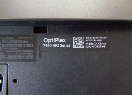 Dell Optiplex 7460  AIO 8/256GB i5 8th Gen