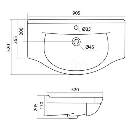 Раковина Santek Эльбрус 90 1WH110790