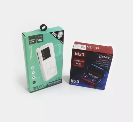 Simsiz quloqchin M20 va Power Bank Uyingizga dastavka bor