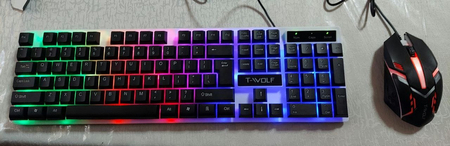 Новая мышка и клавиатура красивый с подсветкой RGB проводная USB