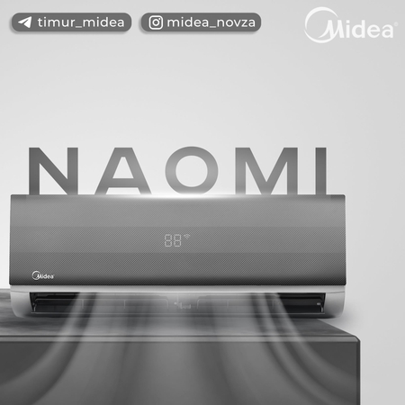 Konditsioner(inverter) Midea NAOMI 12, O'RNATISH XIZMATI MUTLAQO BEPUL