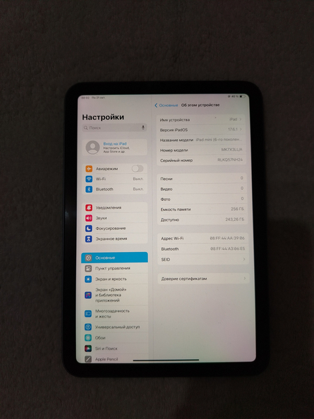 I Pad mini 6  256 GB  IDEAL yangide