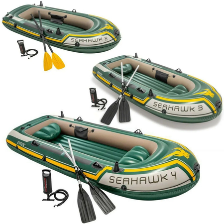 Надувная лодка SEAHAШK 4 INTEX 3.51×1.45×48см достафка бесплатная