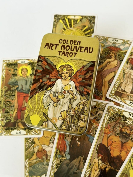 Карты МАК Таро Арт-Нуво (Golden Art Nouveau Tarot),в жестяном боксе!