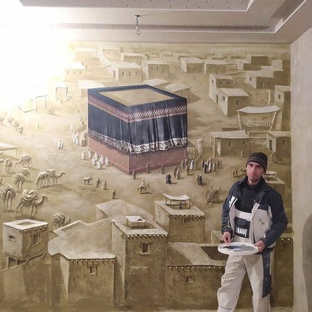 Художник ,Rassom Баралеф на стена