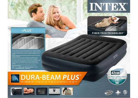 Intex 64124 Надувная кровать 152х203х42см Бесплатная Доставка