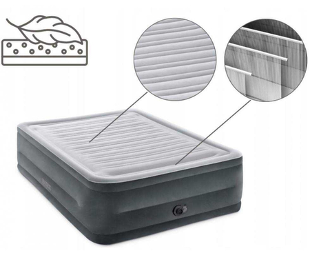 Intex 64418, надувная кровать 203 x 152 x 56 см Бесплатная Доставка