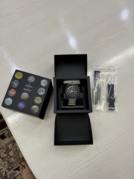 Часы мужские соат omega & swatch mission to mercury mission to moon