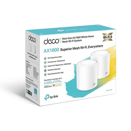 Роутер (Router) TP-Link Deco X20 (2 pack)/AX1800 Wi-Fi6 Home Mesh