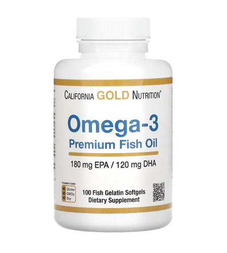 California Gold Nutrition Omega-3 Premium fish oil 100 fish gelatin