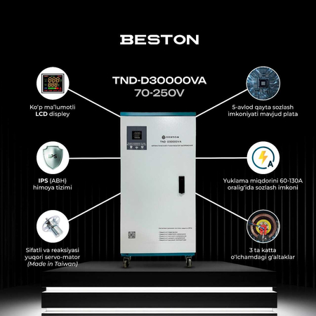 Стабилизатор напряжения 30кВт латрный BESTON