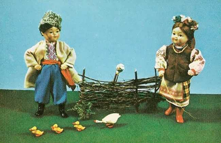 набор открыток куклы народов ссср. в национальных костюмах. 1967 год