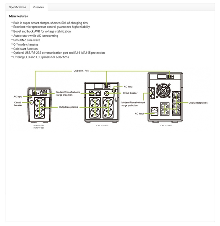 iON V-2000 LCD ups