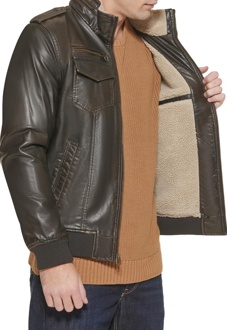 Кожаная куртка Levi\\\'s Sherpa. Size M, Size L