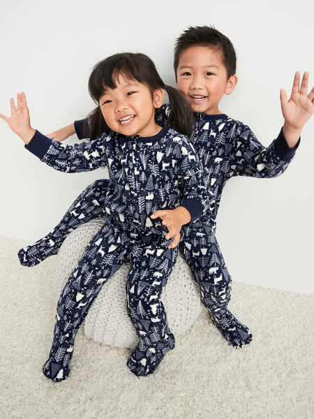 Новая из США Old Navy флисовая теплая пижама слип комбинезон 4- 5 лет