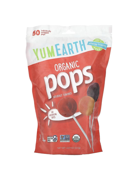 Американские органические леденцы YumEarth Organic Pops оригинал 40шт