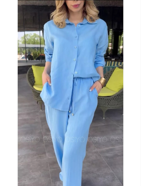Костюм летний с брюками Size L