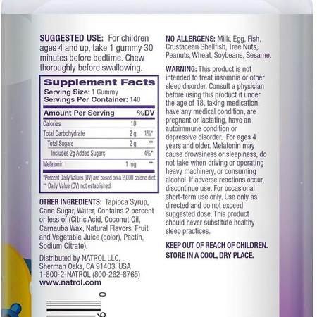 Natrol Kids, жевательная резинка для сна с мелатонином