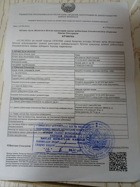 квартира сотилади 2 хона