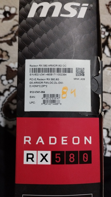 Rx580 8gb MSI ARMOR