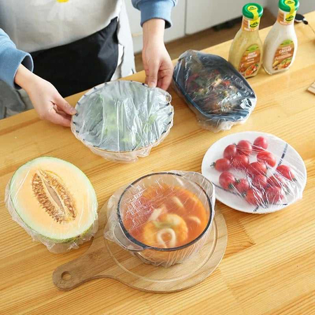 Полиэтиленовая пакет-крышка для хранения продуктов с резинкой