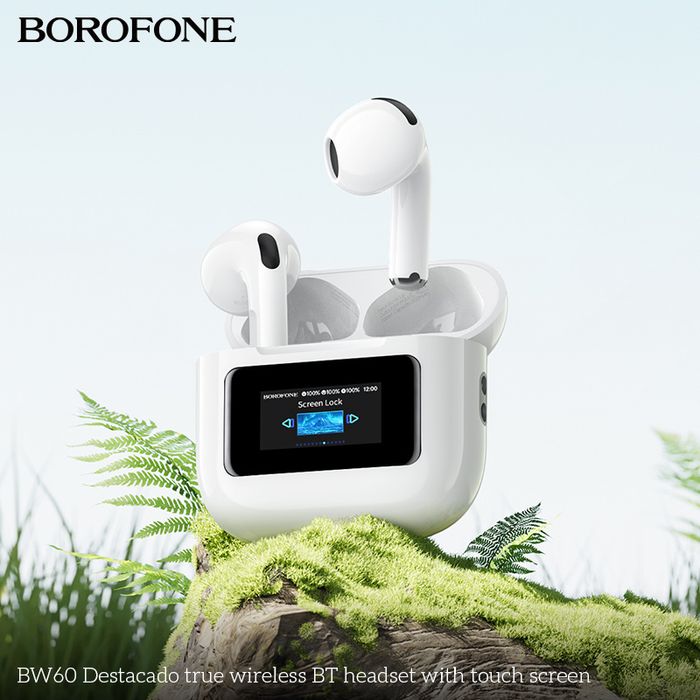 Наушники Borofone BW60 AirPods 4 с интеллектуальным сенсорным экраном
