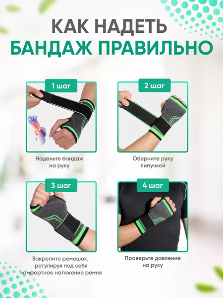 Бандаж для руки ортез на лучезапястный сустав левый правый 2 штуки