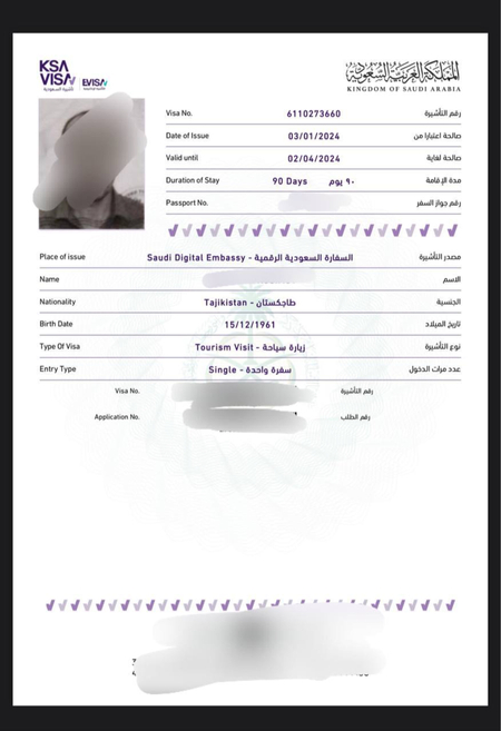 Saudiya e-vizasi, sayohat vizasi, umra viza