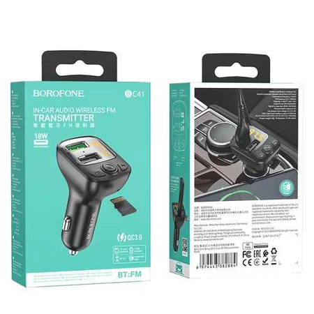 FM-модулятор с автомобильным ЗУ Bluetooth BC41 зарядка Bluetooth
