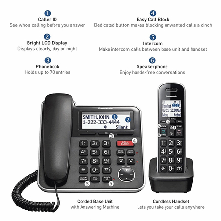 Радиотелефон Panasonic Dect 6.0  с автоответчиком 
два в одном